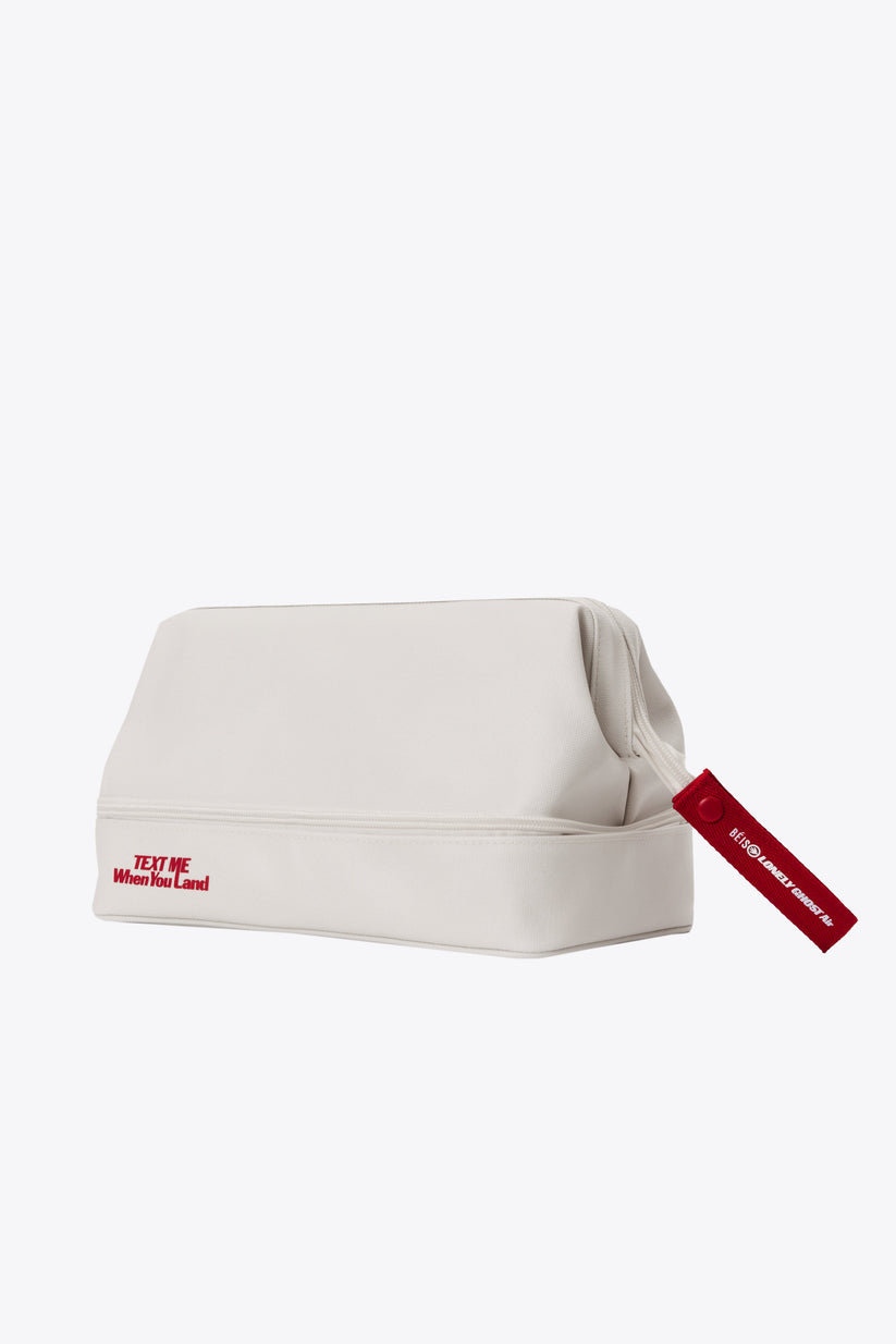 BÉIS x Lonely Ghost 'The Dopp Kit' in Ghost White - White Toiletry Bag ...