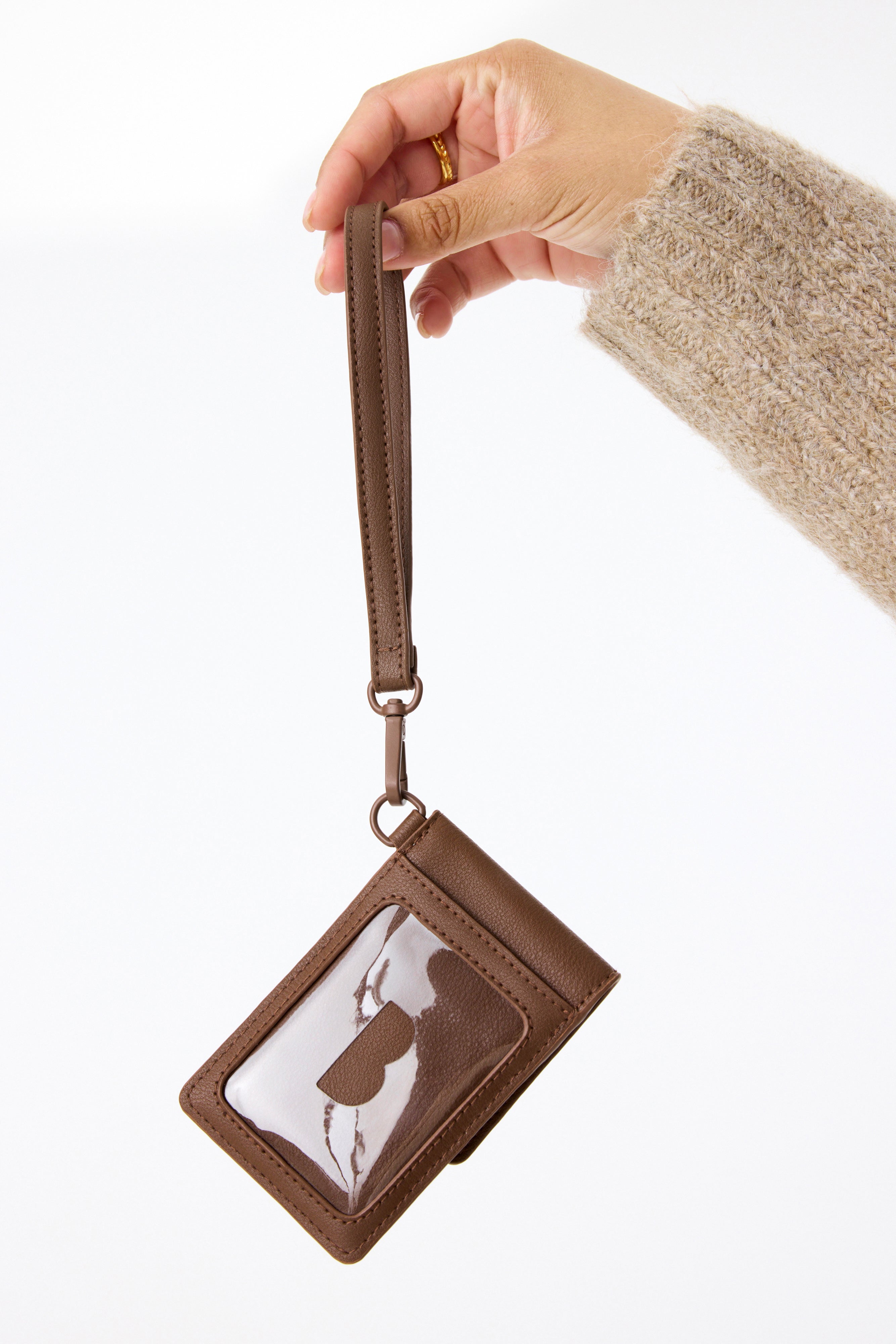 BÉIS 'The Id Wristlet' in Maple - Maple Card & Id Holder Wristlet