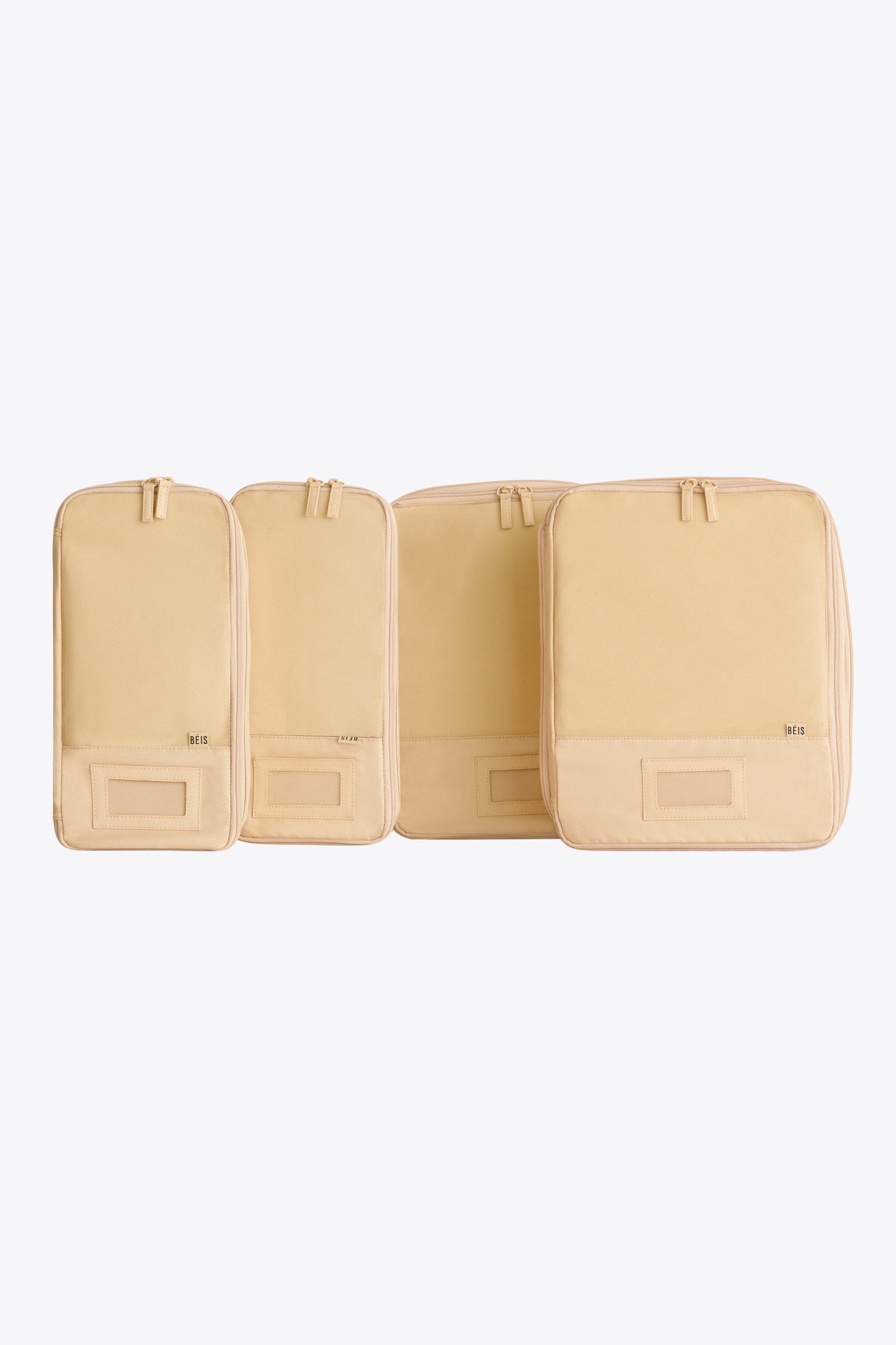 BÉIS 'The Compression Packing Cubes 4pc' in Beige - 4 Piece Set Of ...