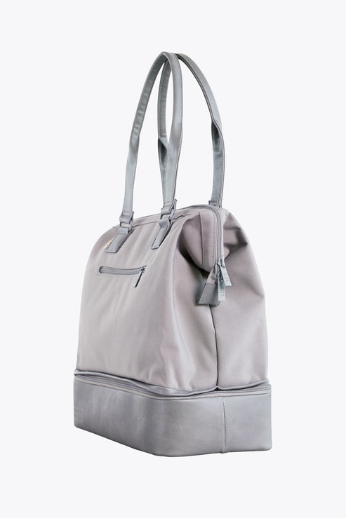 BÉIS 'The Convertible Mini Weekender' in Grey - Small Grey Weekender Bag & Overnight Bag | BÉIS ...