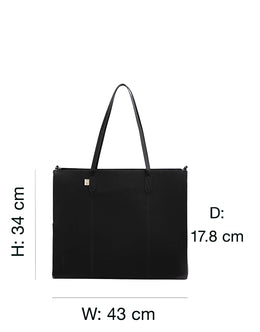 Black Work Tote - Designer Laptop Bag for Women
