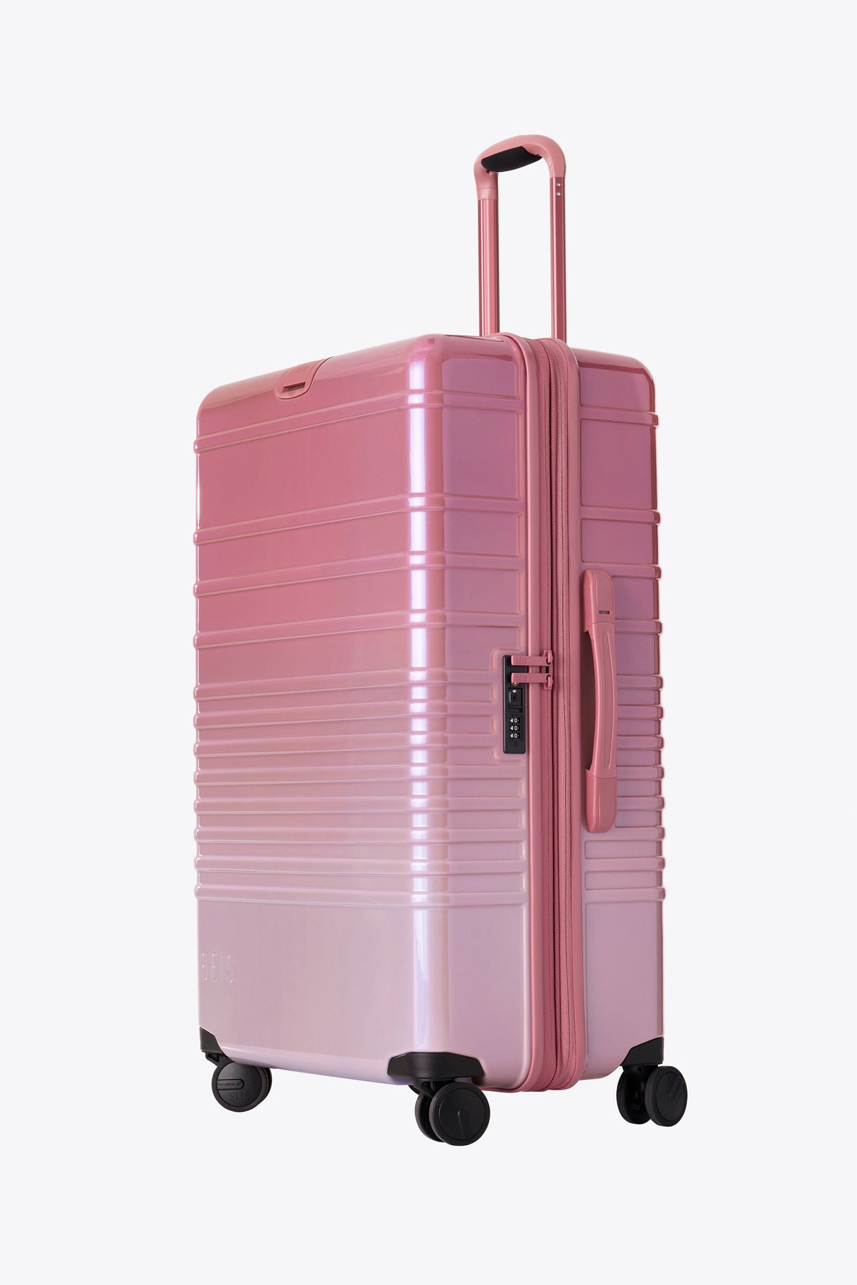 BÉIS 'The Large Check-In Roller' in Wicked Pink - Iridescent Ombre Pink ...