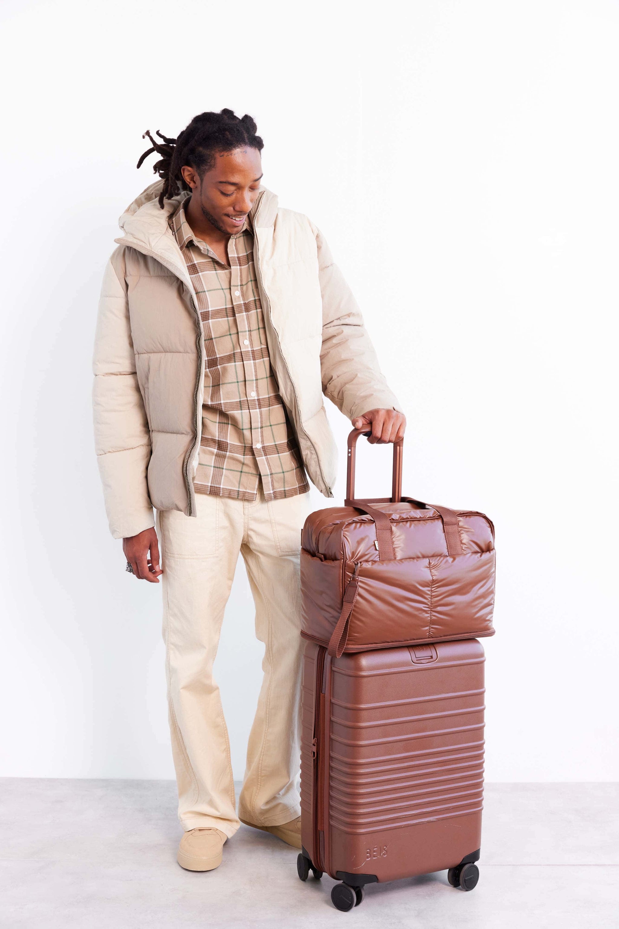 BÉIS 'The Expandable Duffle Bag' in Maple | BÉIS Travel UK