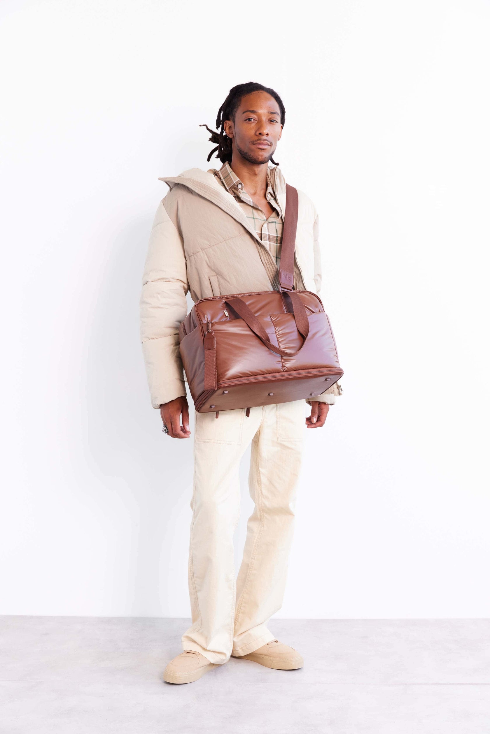BÉIS 'The Expandable Duffle Bag' in Maple | BÉIS Travel UK