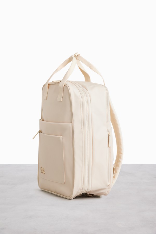 BÉIS 'The Expandable Backpack' in Beige - Expandable Travel Backpacks