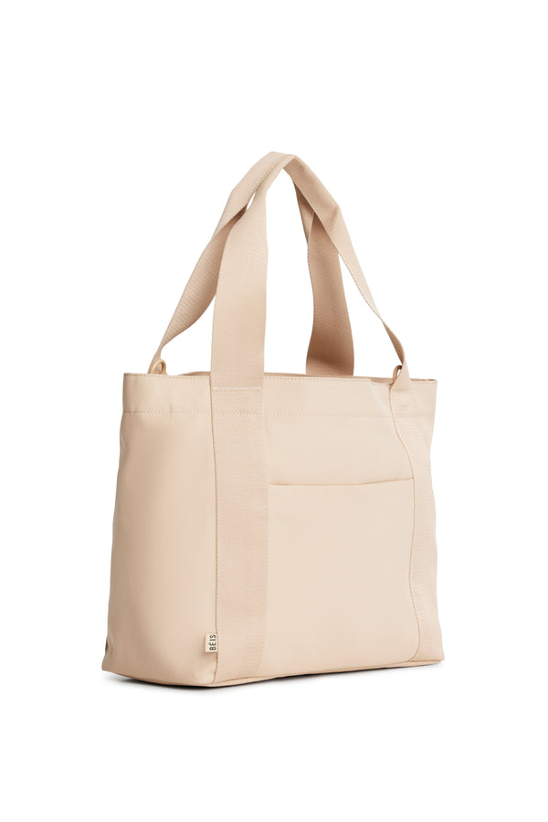 BÉIS 'The BEISICS Tote' in Beige - Large Beige Tote Bag With Zipper ...