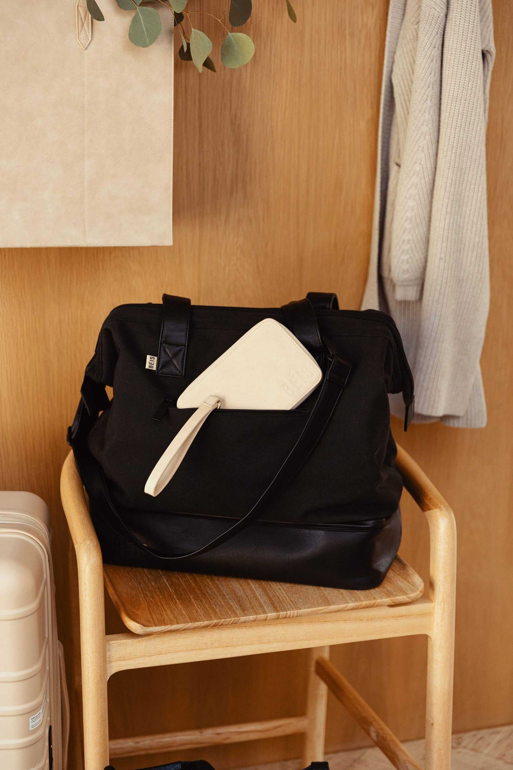 BÉIS 'The Convertible Mini Weekender' in Black - Small Black Weekender ...