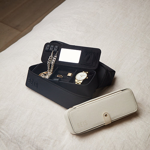 BÉIS 'The Jewelry Case' in Beige - Small Jewelry Case For Travel